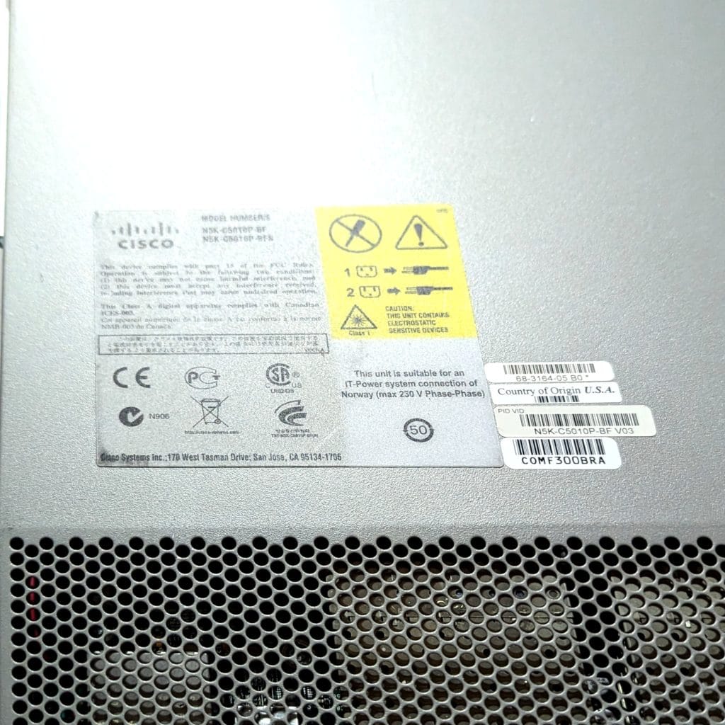 Cisco Nexus 5010 Switch 20 Port 10 Gigabit Ethernet Switch N5K-C5010P ...