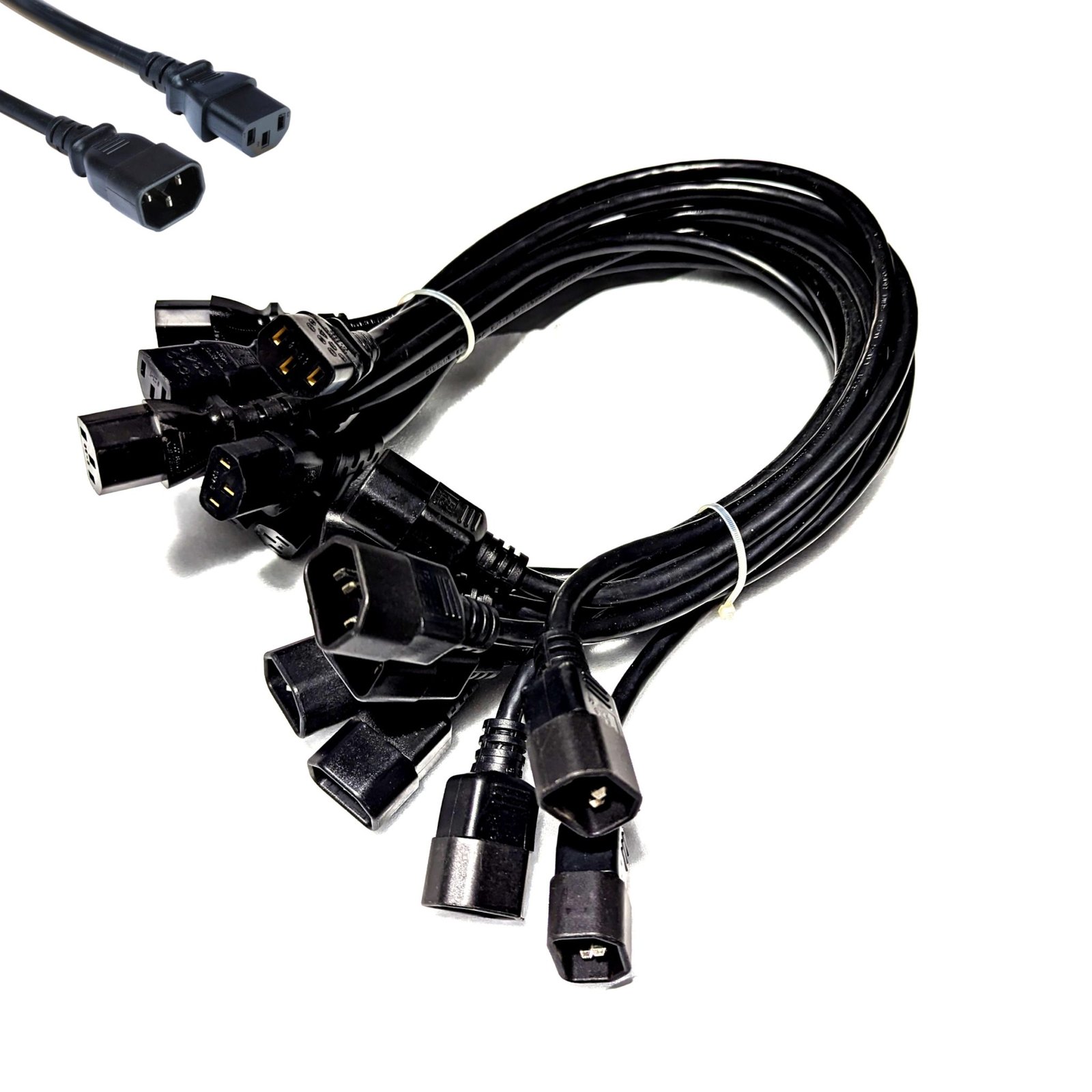 Well Shin (QTY 10) E115330 AC PDU Power Cable 2 Feet IEC C13 to C14 ...