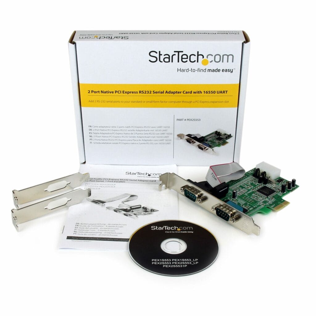 StarTech.com 2 Port Native PCIe RS232 Serial Adapter Card 16550 UART ...