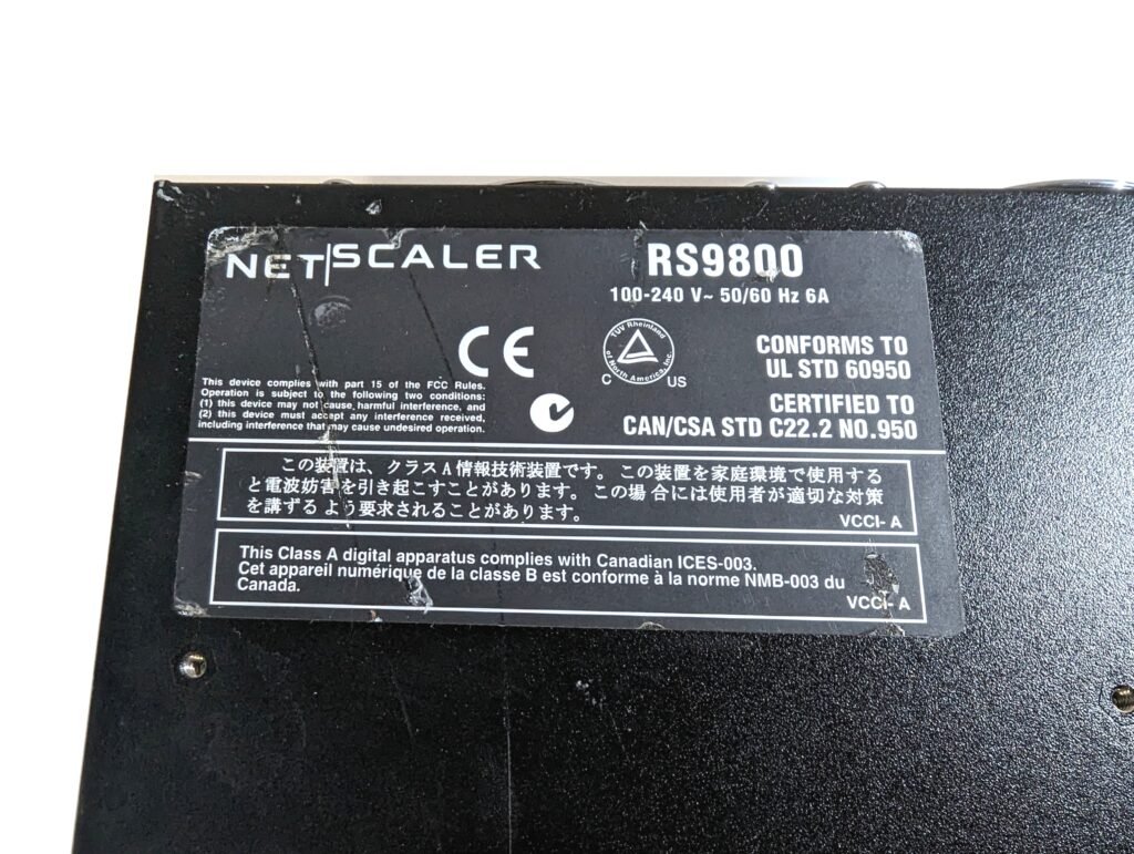 Citrix NetScaler Application Delivery Controller ADC RS9800 | Adhesive ...