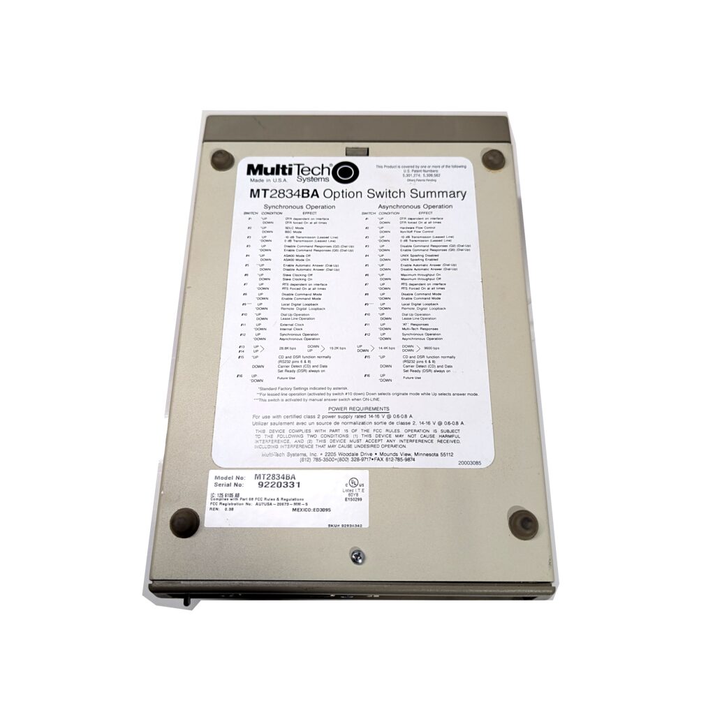 MultiTech Systems MT2834BA MultiModem II 33.6Kbps Intelligent Modem ...