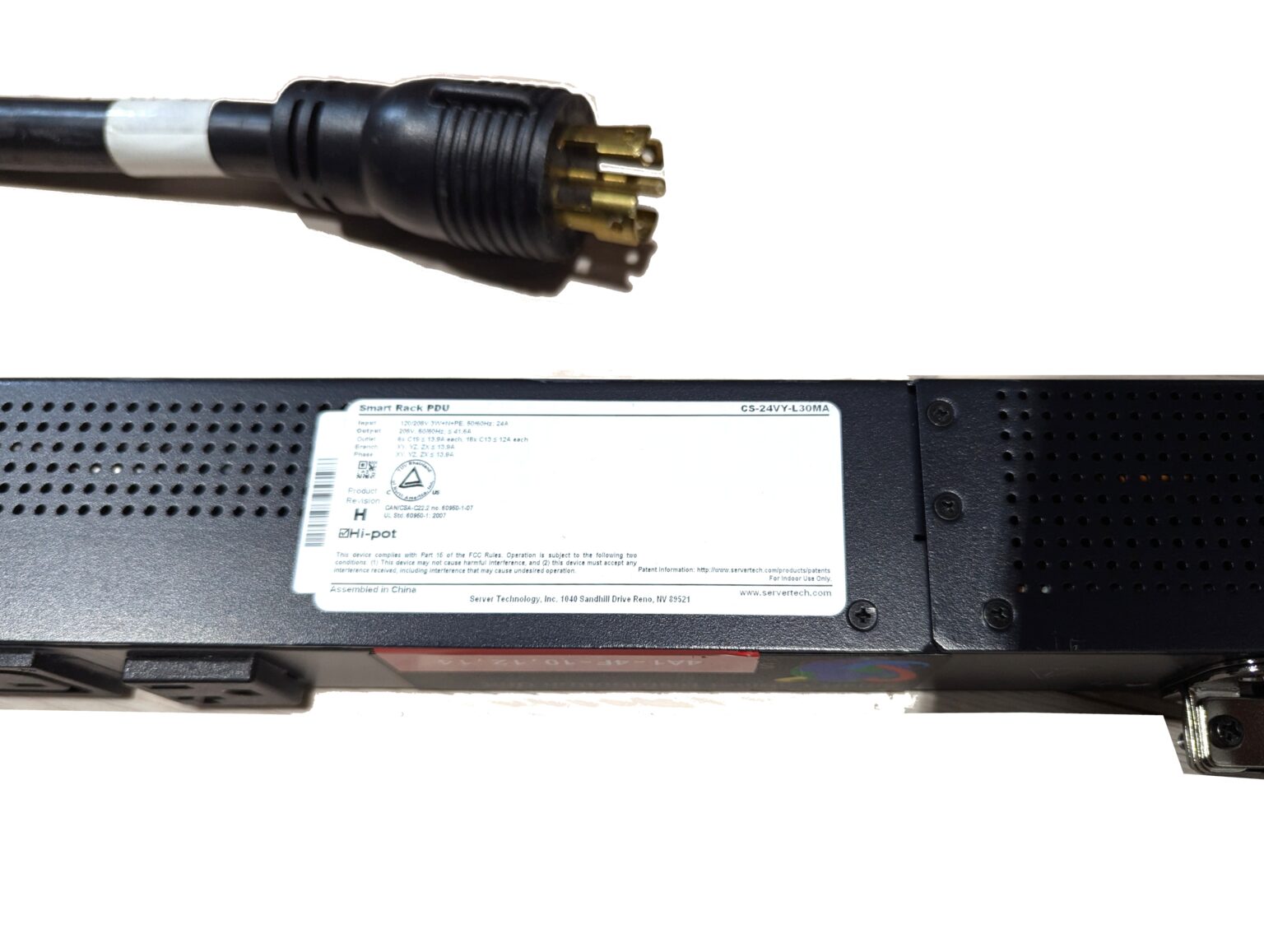 Server Technology CS-24VY-L30MA Smart PDU 208V 3-Phase 25-Outlets L21 ...