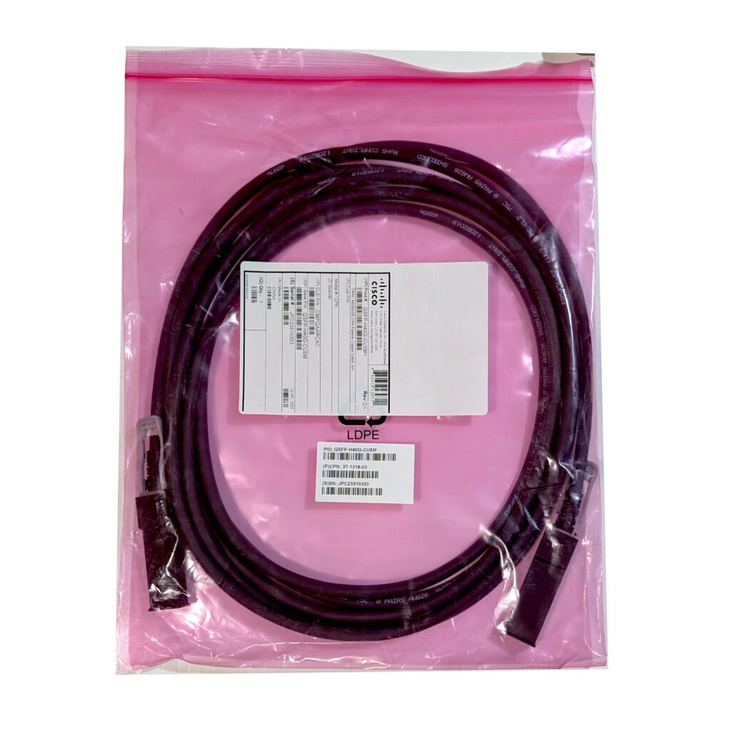 Cisco 37-1318-03 (QSFP-H40G-CU5M) 40GBASE-CR4 Passive Copper Cable, 5m ...