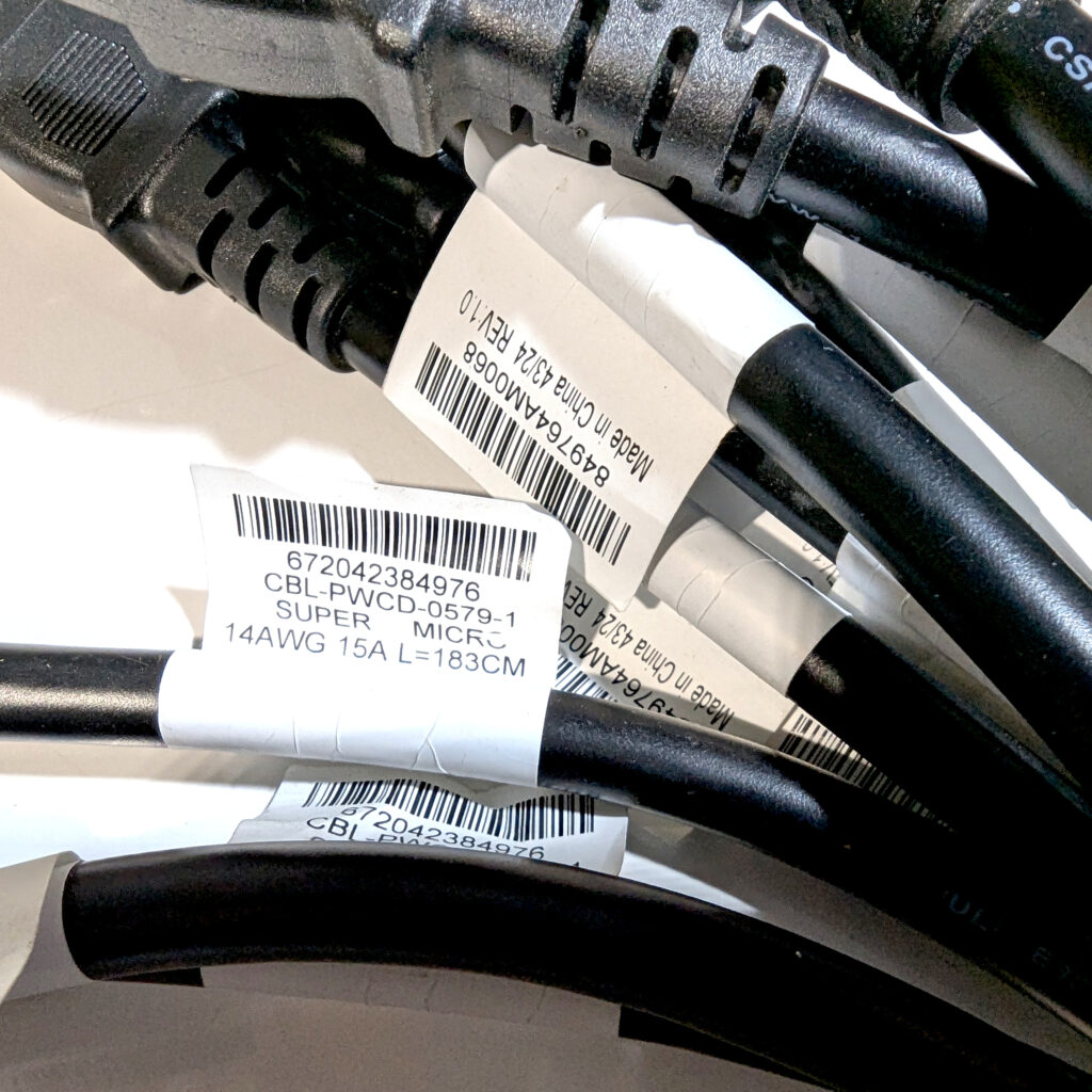 Supermicro 6 Ft (Quantity 10) IEC320-C13 to C14 AC Power Cords 15A 250V ...