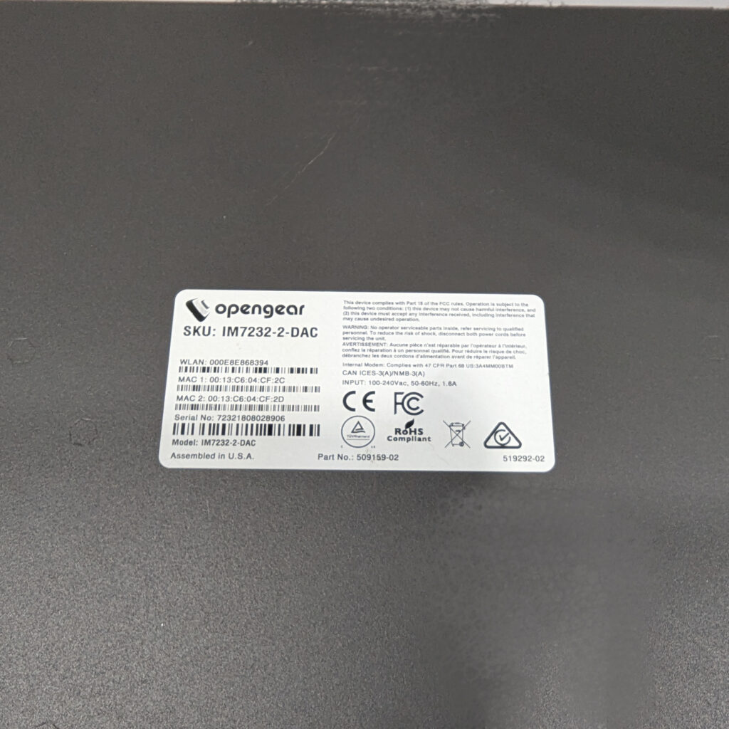 Opengear Infrastructure Manager 7200 32-Port Dual AC IM7232-2-DAC ...