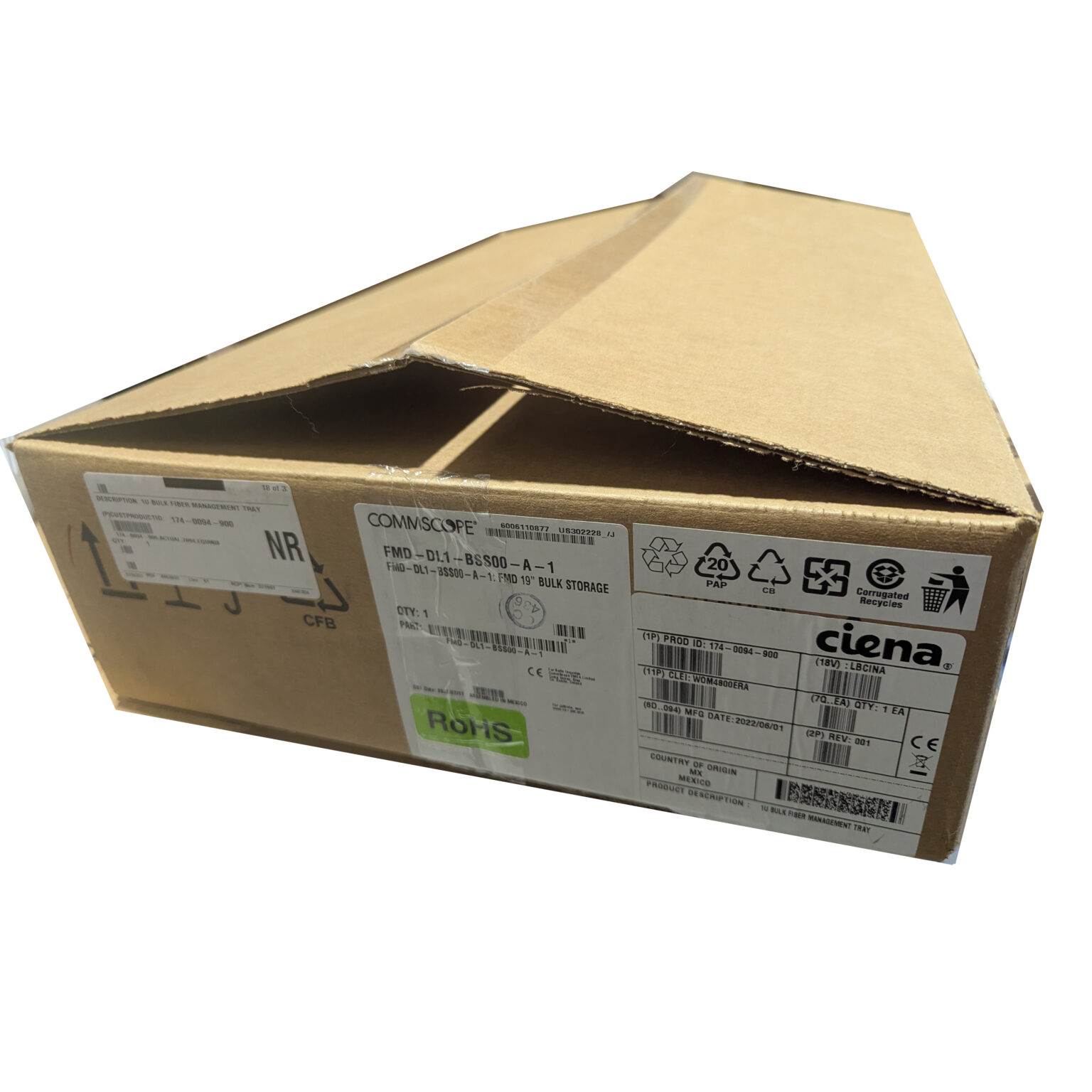 Ciena 1U Bulk Fiber Management Tray 174-0094-900 | Adhesive Networks