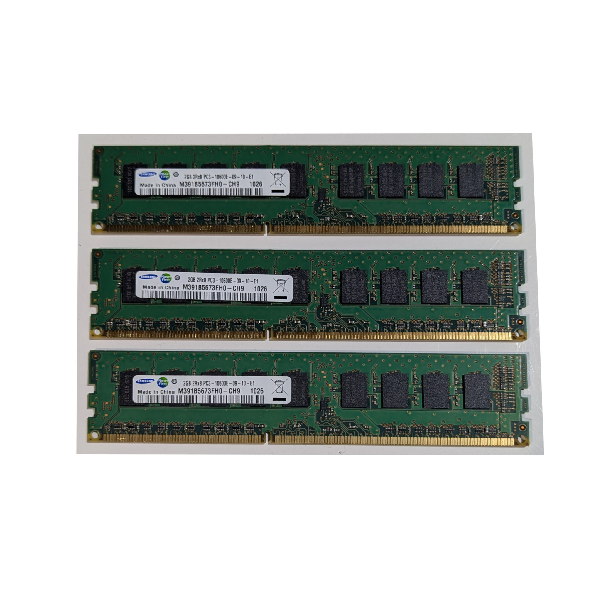 Samsung 6GB (3x2GB) PC3-10600E 1333MHz DDR3 240-Pin RAM Server Memory ...