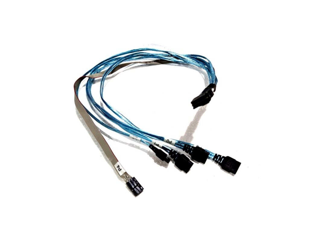 Supermicro Internal MiniSAS to 4 SATA 50cm with Sideband 50cm Cable CBL ...