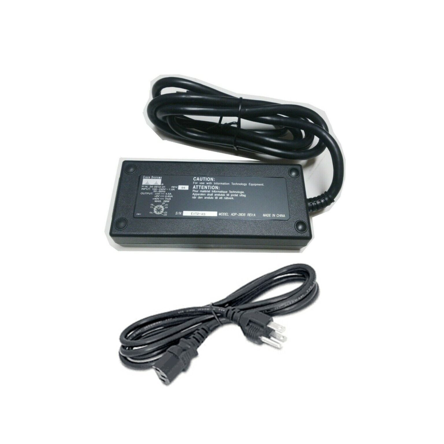 Cisco 800 Series Router ADP-28DB 8-Pin 28W AC Power Adapter 34-0910-01 ...