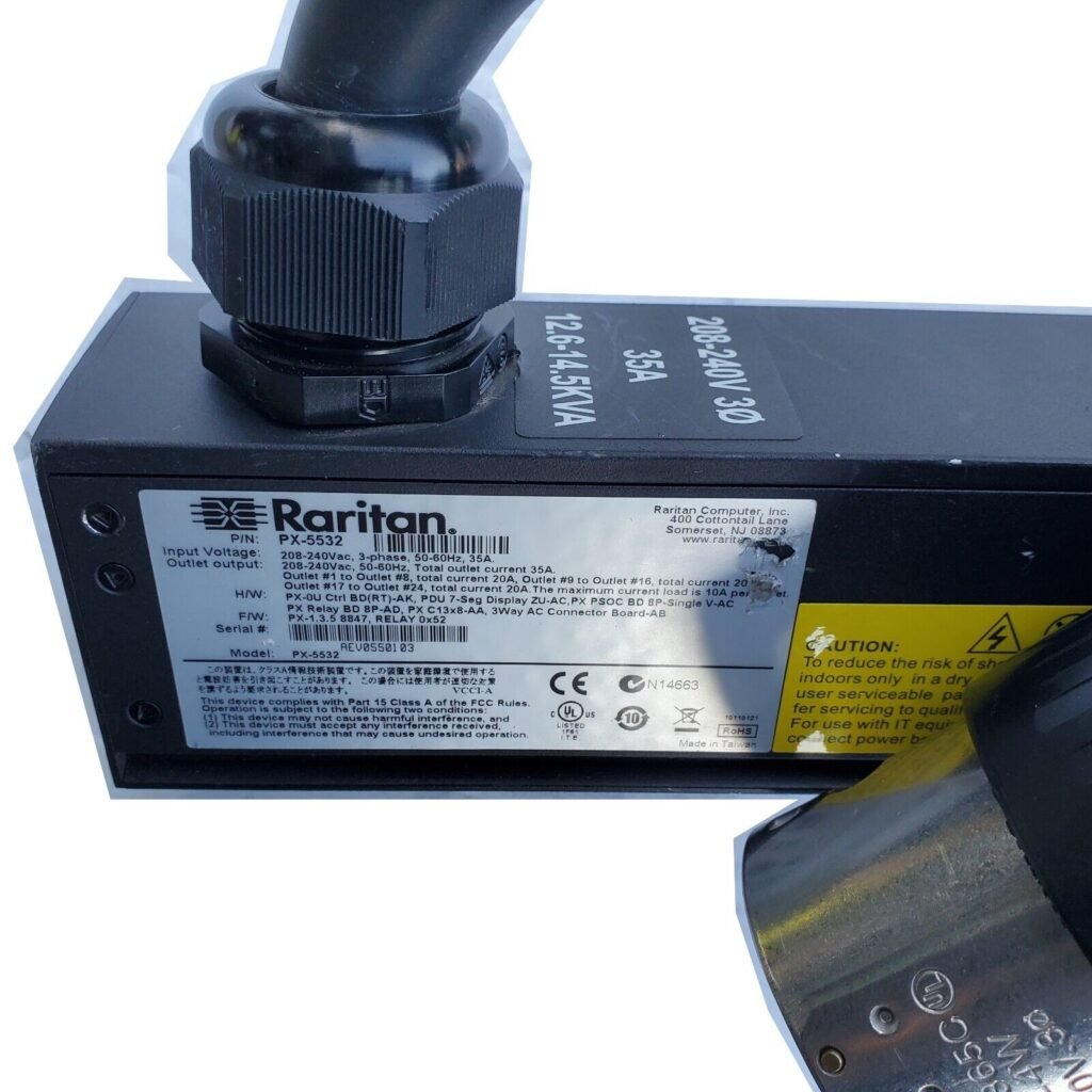Raritan PX-5532 Switched Meter Rack PDU 208-240V 3-Phase 35A (24) C13 ...